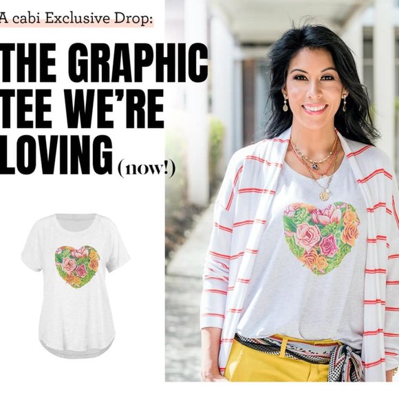 CAbi | Tops | Cabi 5932 Botanical Tee Spring 22 Limited Edition Medium ...